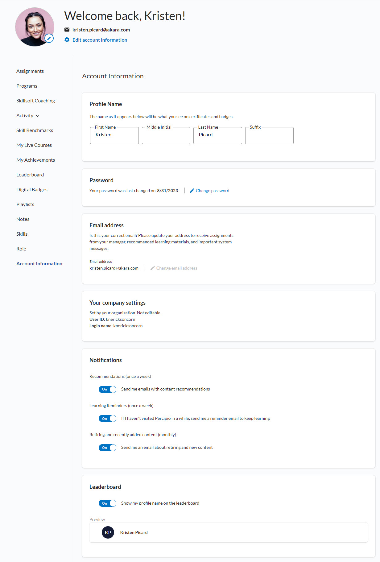 Account Information
