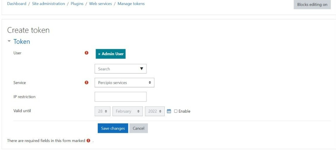 Generate a Percipio Token in Moodle